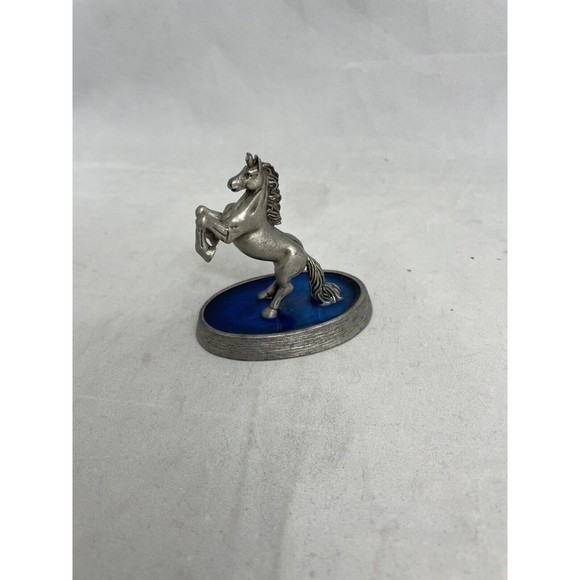 Unbranded | Other | Horse Pewter Mini Figurine Blue Enamel On Base ...